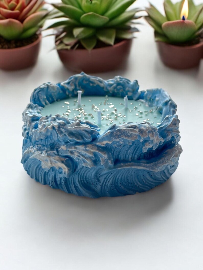 Candle in the ocean Pot, Marine Harmony Candle,sea Breeze Light, Sea ...