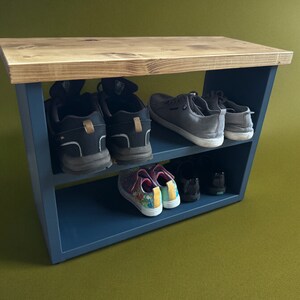 Solid Wooden Rustic Shoe Rack Farmhouse Shoe Style Storage Handmade ...