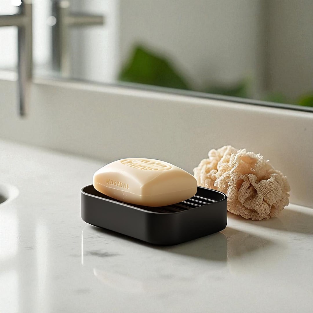 Modern Soap Bar Holder With Drainage Ribs – Minimalist Bathroom ...