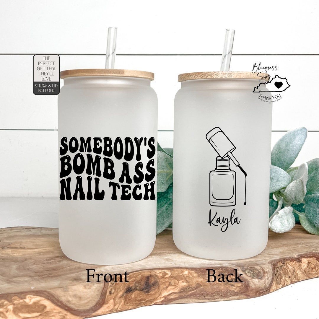 Nail Tech Gifts, Iced Coffee Cup for Nail Tech Tumbler Personalized ...
