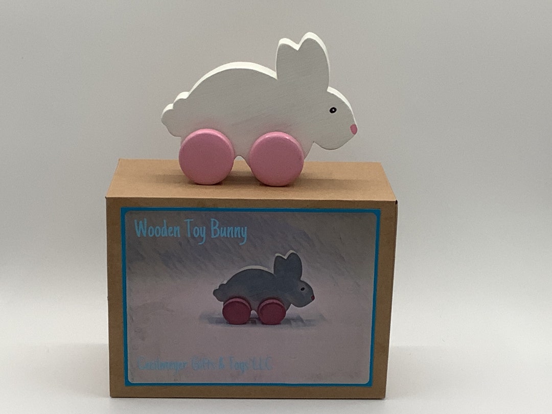 Wooden Toy Bunny, Bunny Toy, Bunny Push Toy, Childrens Room Decor ...
