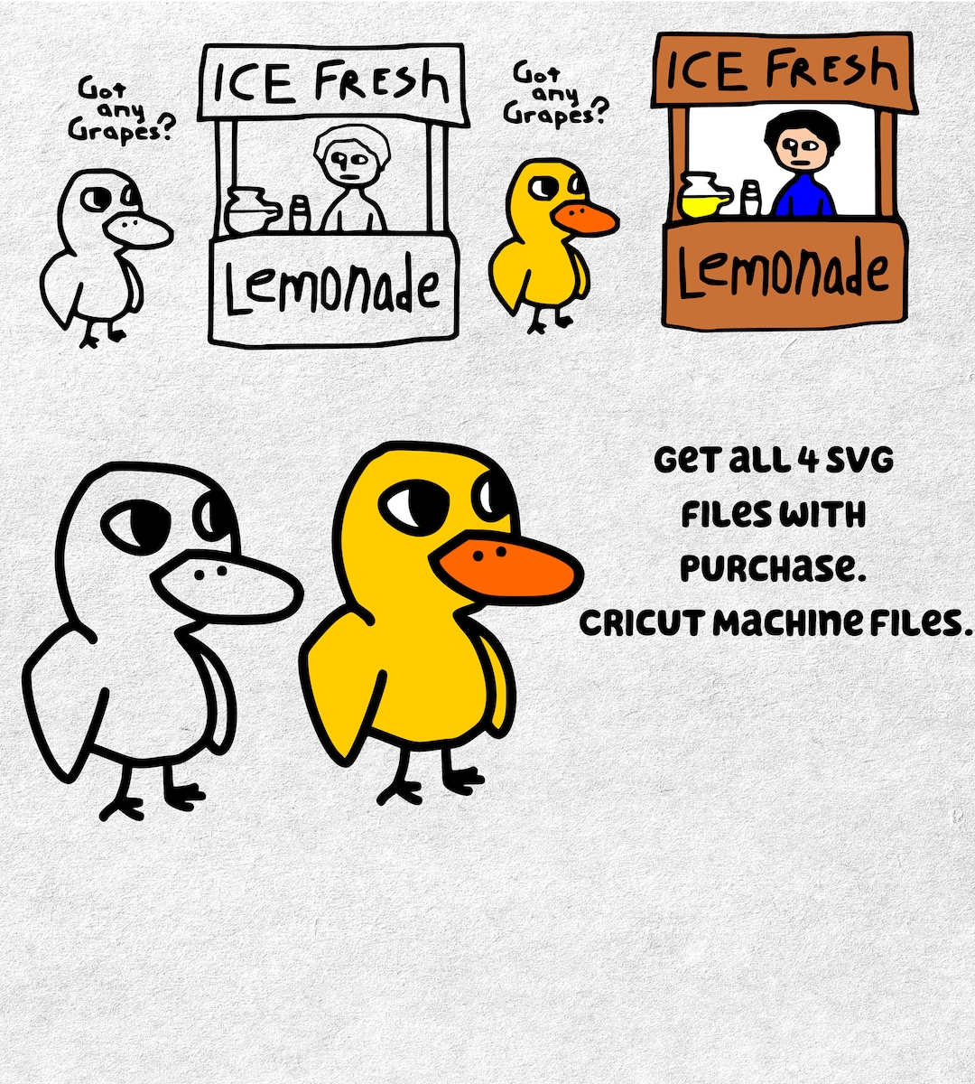 A Duck Walks Into a Lemonade Stand Svg Full Color Duck Svg Song Svg - Etsy