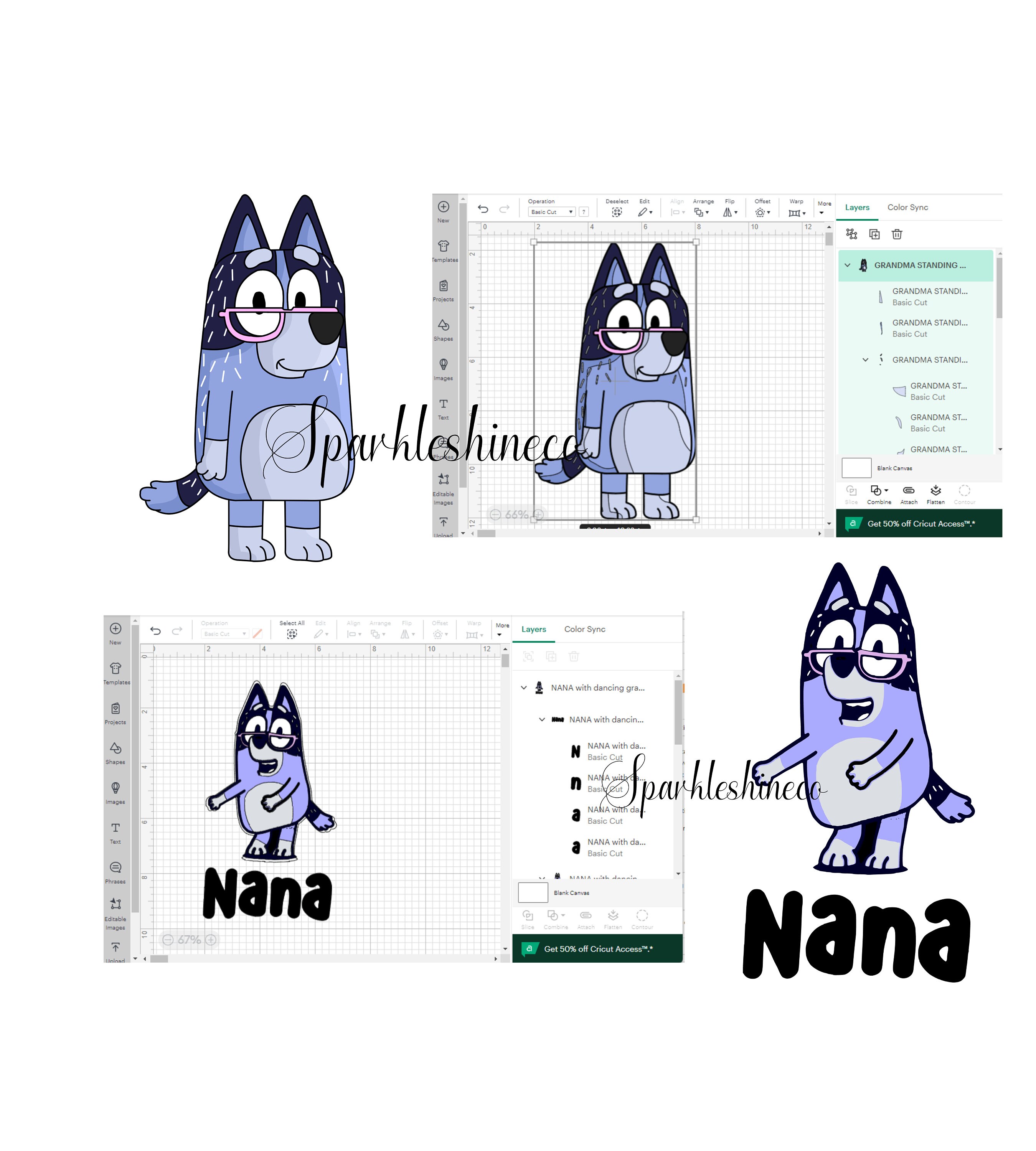 2 Nana Heeler Svg Blue Dog Svg Bluey Svg Grandma Heeler Svg Nana Heeler ...