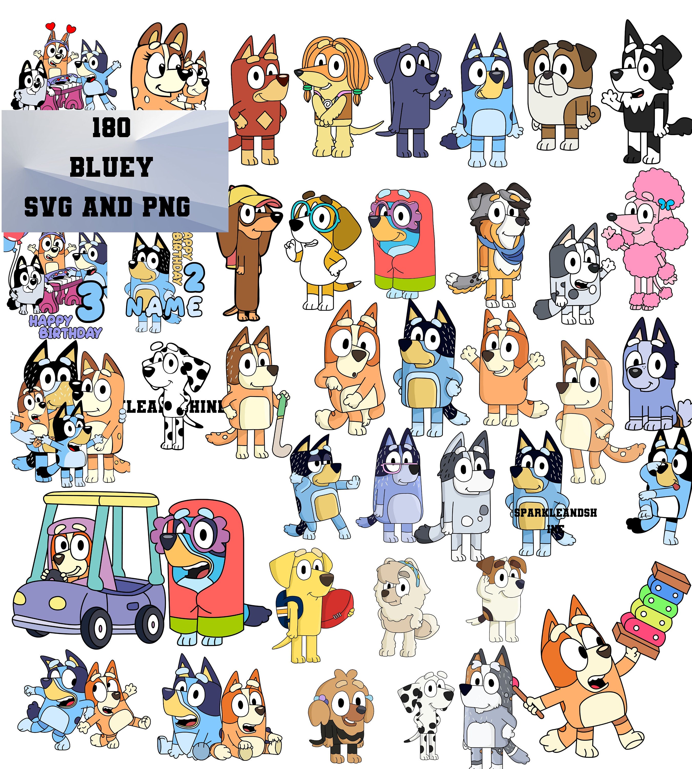 Bluey svg Bluey et amis svg pour Bluey PNG de Bluey famille et - Etsy ...