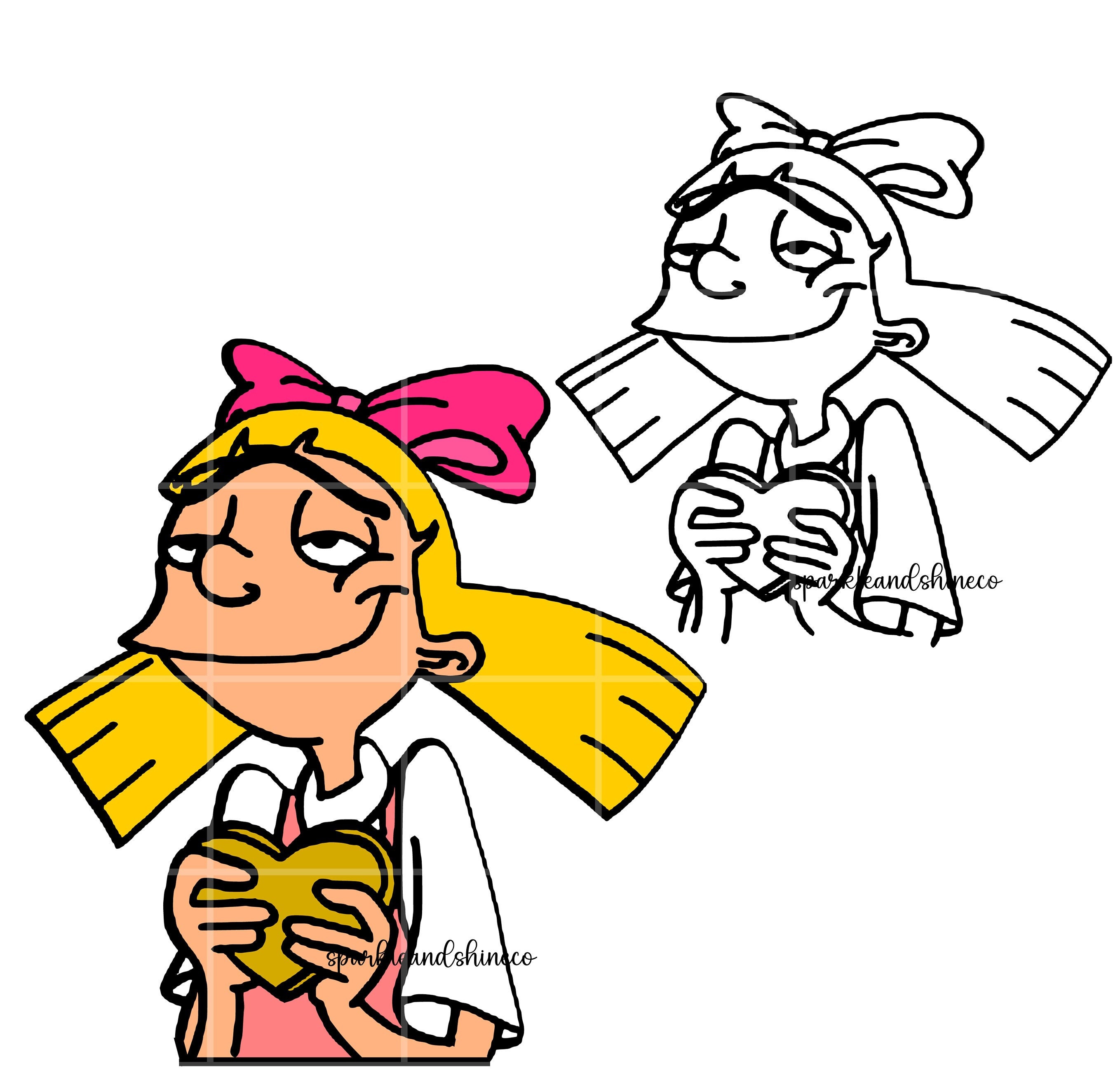 Helga In Love Svg Helga Hey Arnold Svg Hey Arnold Football Etsy