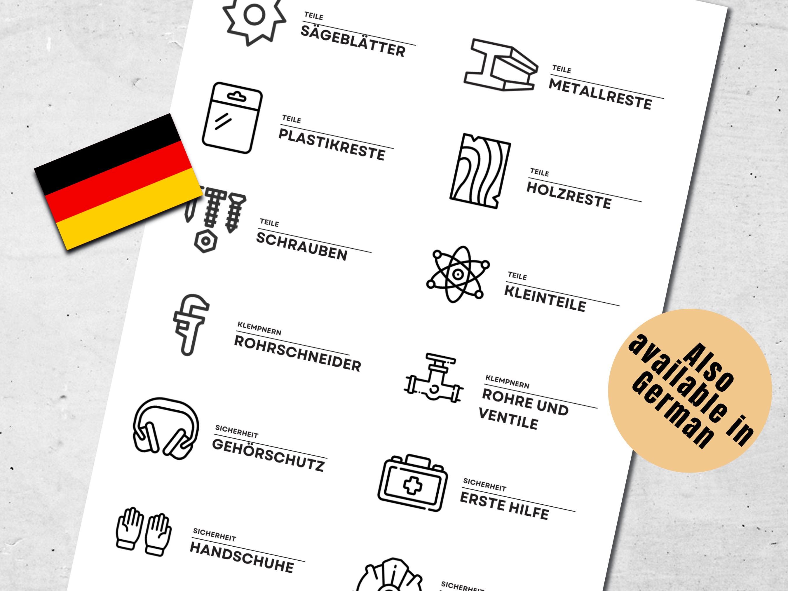 Tool Organization Labels, Printable Workshop Toolbox Stickers, Editable ...