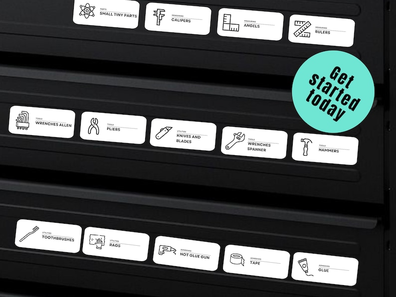 Tool Organization Labels, Printable Workshop Toolbox Stickers, Editable ...