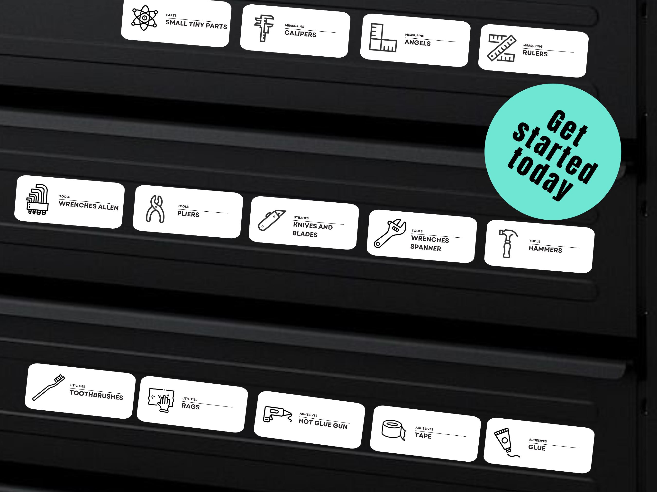 Tool Organization Labels, Printable Workshop Toolbox Stickers, Editable ...