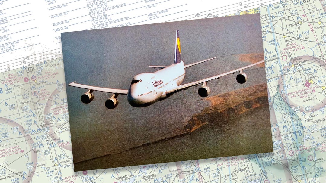 Airplane Collector Postcard, Lufthansa Boeing 747 Jumbo Gift, Rare ...