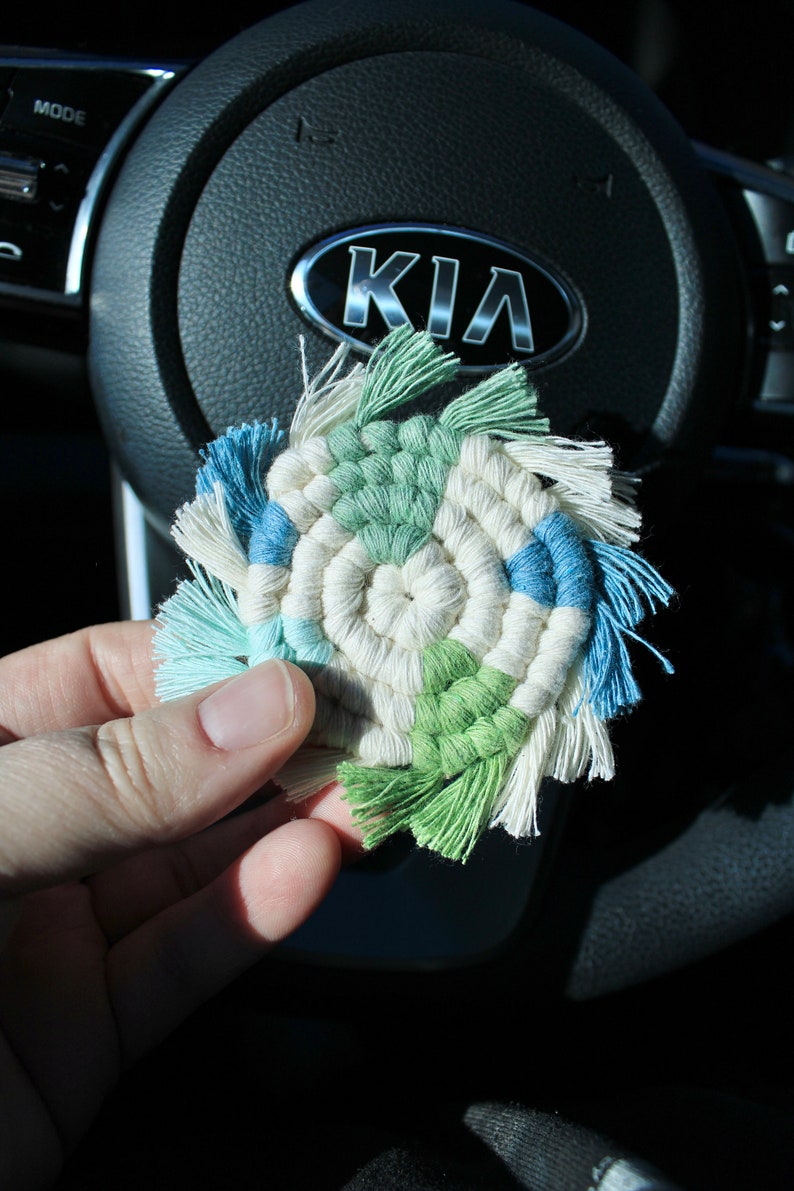 Macrame Car Coasters, Car Coaster Sets, Woven Coasters, Boho Car ...