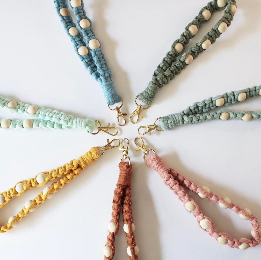 Beaded Macrame Wristlets Macrame Wristlet Keychains - Etsy