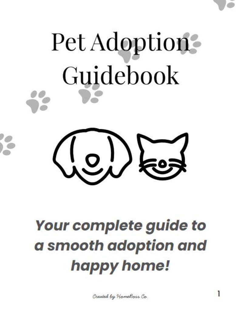 Pet Adoption Guidebook | Printable New Pet Owner Guide | Adoption ...
