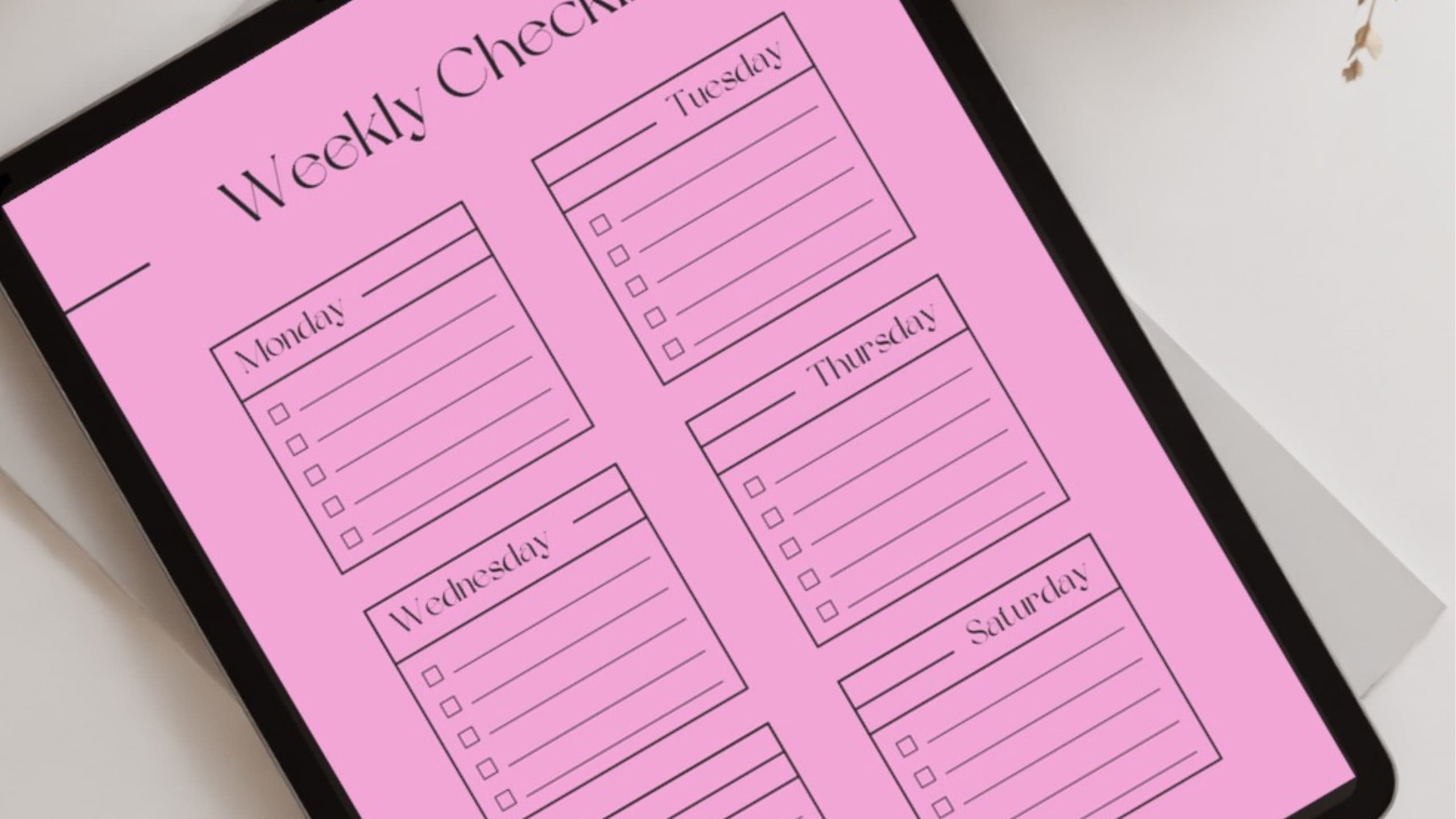 Pink Blank Checklist Template Printable & Fillable Simple - Etsy