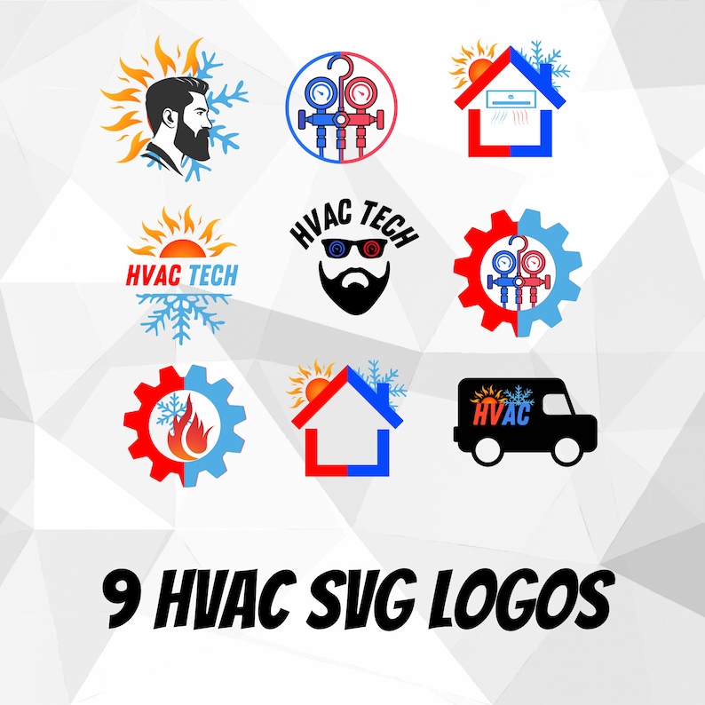 9 Heating and Cooling Logos SVG, PNG, PDF, Heating and Cooling, Heating ...
