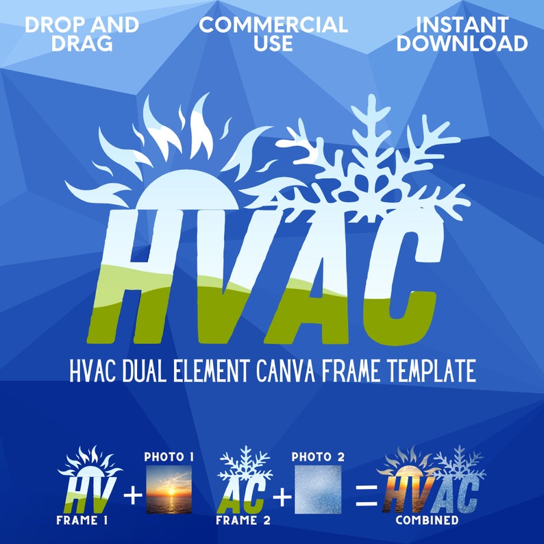 HVAC LOGO Canva Frame Template. Make You Own Logo Stickers or Promos ...
