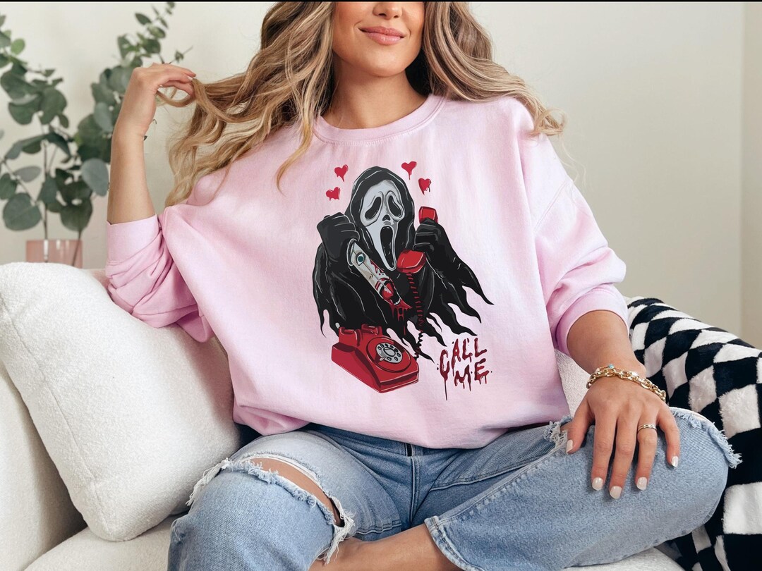 Funny Valentine Ghostface Sweater, Call Me Valentine Sweatshirt ...