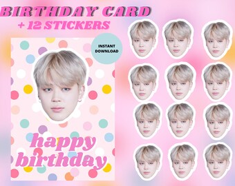 Jimin Park Jimin BTS Happy Birthday Card Instant (Instant Download) - Etsy