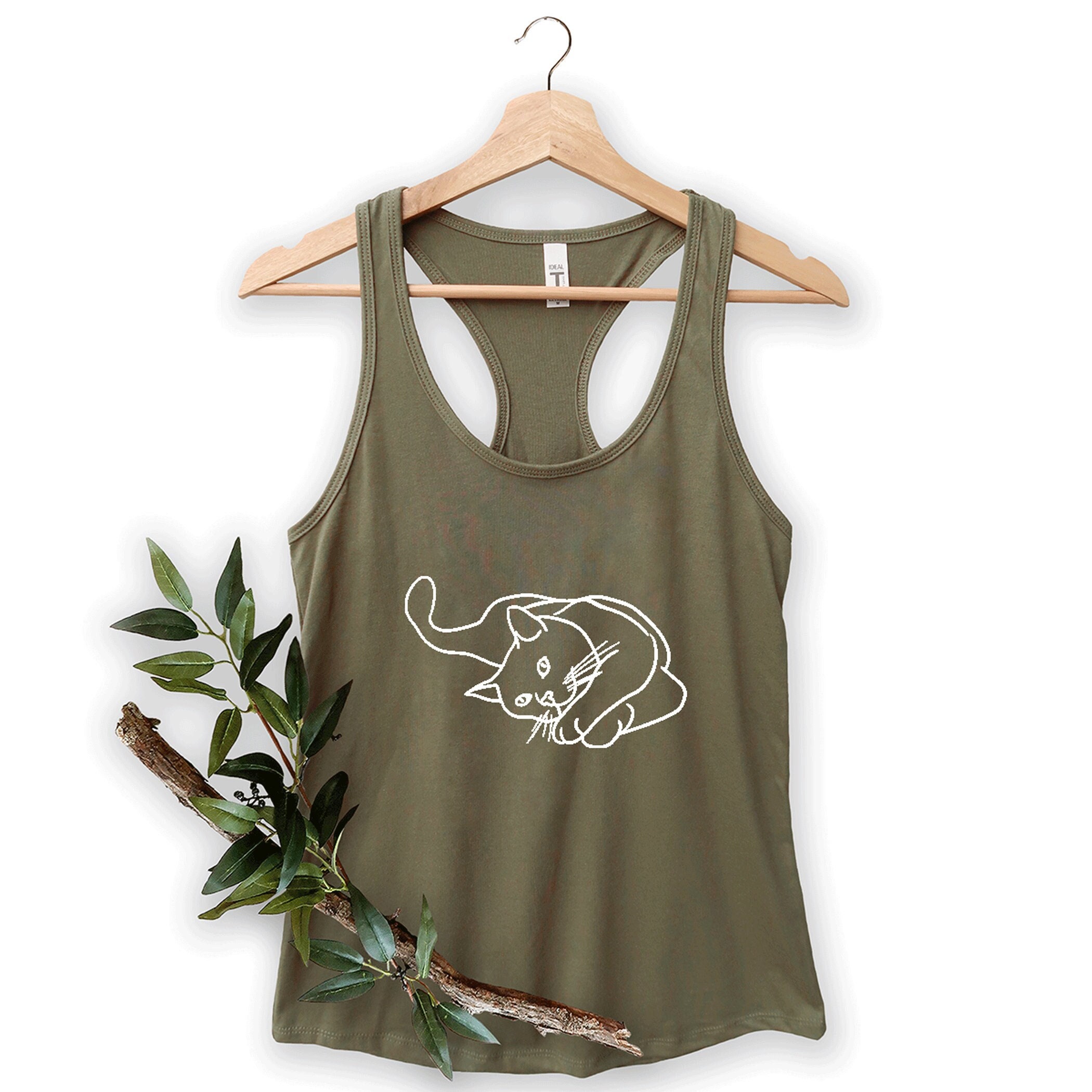 Cute Cat Outline Tank Top Line Art Photo Tank Top for Animal - Etsy