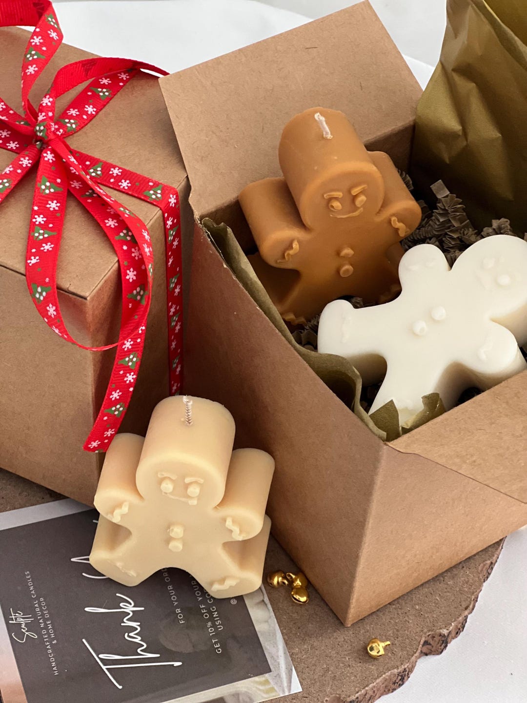 Gingerbread Man Candle Pillar Candles Christmas Candles Handmade ...