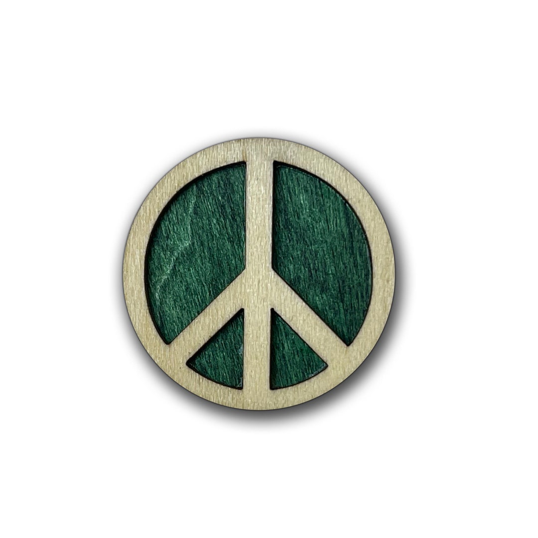 Peace Sign Wooden Pin - Etsy