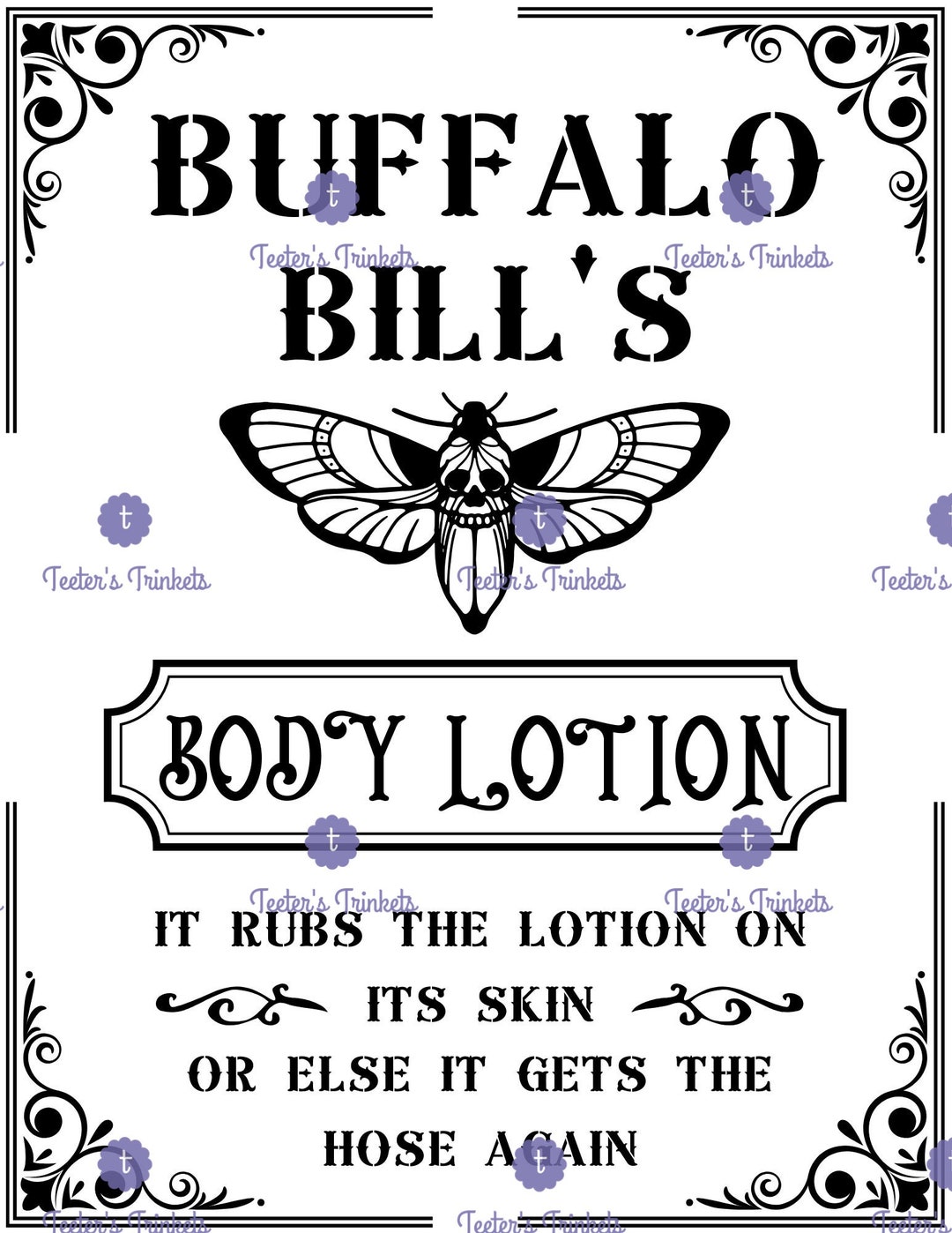 Buffalo Bill's Body Lotion PNG SVG for Sublimation or Cricut/silhouette ...