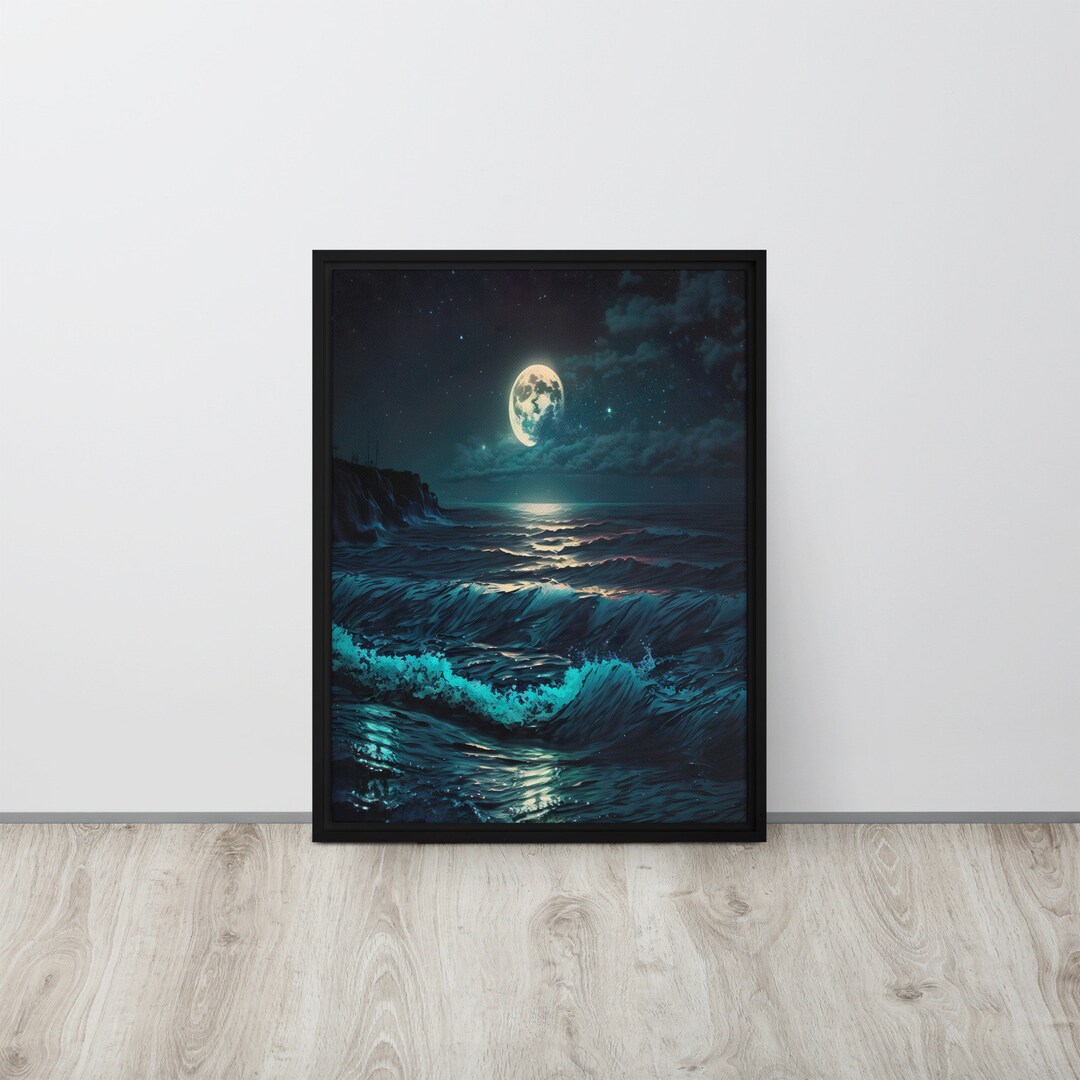 Wavy Night Nature Wall Art Home Decoration and Wall Hanging extra M - Etsy