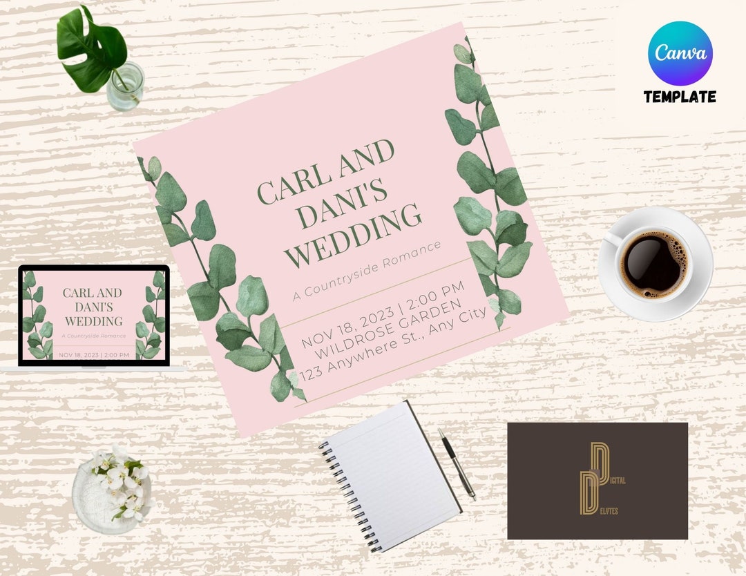 Pastel Color Wedding Invitation, Virtual Invitation Template, Printable ...