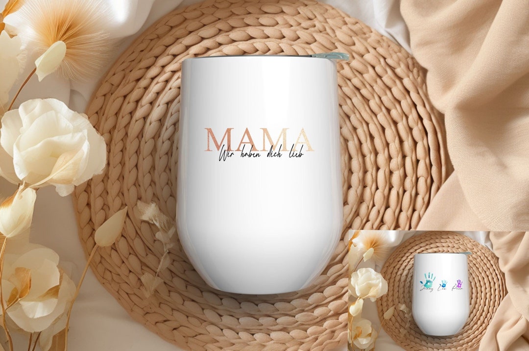 MAMA Thermos Mug Handprint Mother's Day Gift Personalized - Etsy