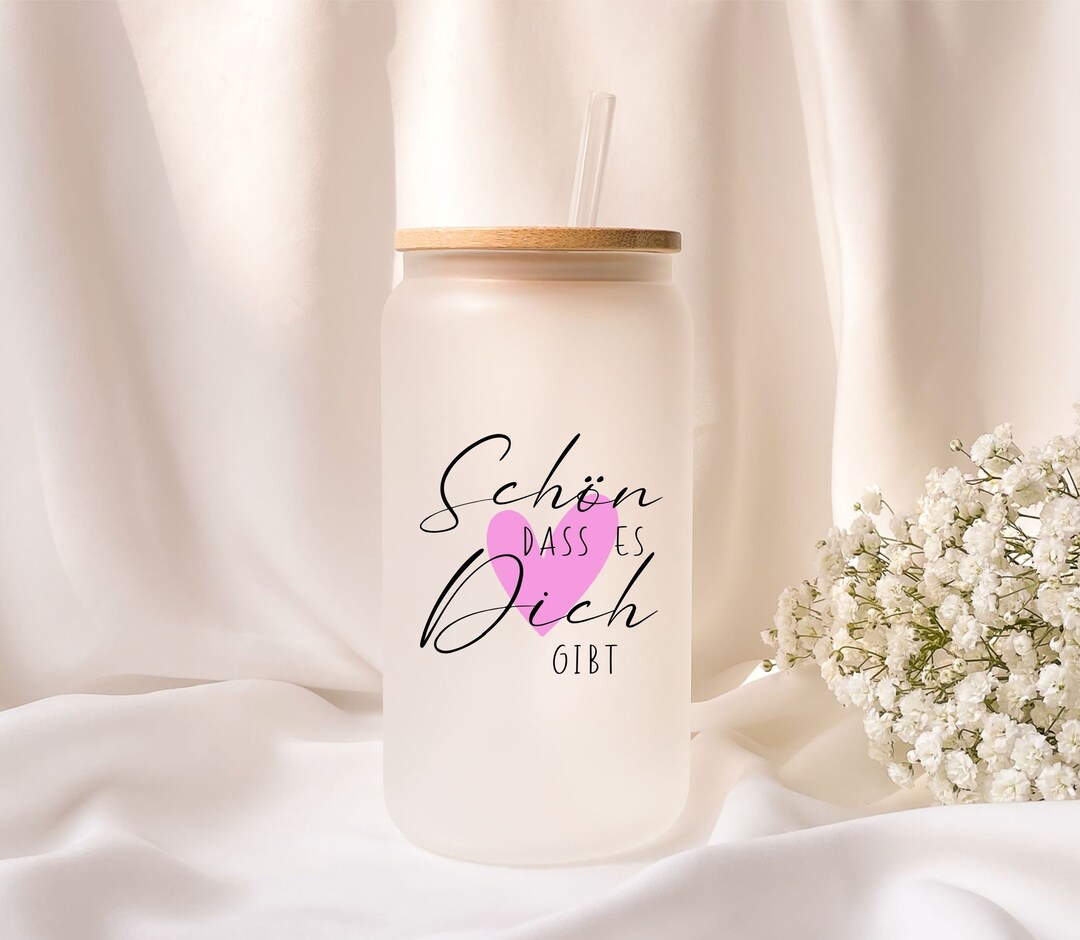 Iced Coffee Glass Personalized Frosted Glass It's Great That You Exist ...