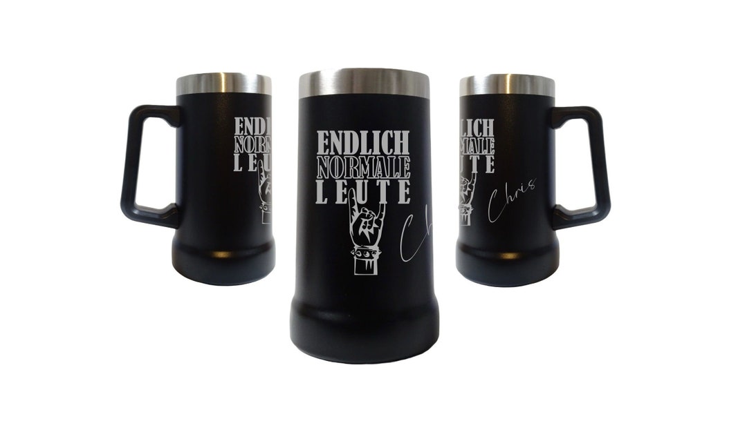 Laser-engraved Stainless Steel Beer Mug - Finally Normal People ...