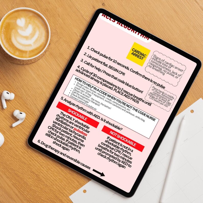 Nursing Cardiac Arrest Notes - Ace Your Sims as a Student Nurse! - Etsy