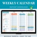 Digital Weekly Planner Digital Planner Google Sheets Template Weekly ...