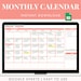 Editable Monthly Calendar: Google Sheets Task Planner (digital Download ...