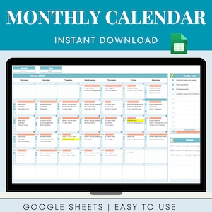 2023 Digital Calendar Google Sheets To-do List Editable Monthly Digital ...