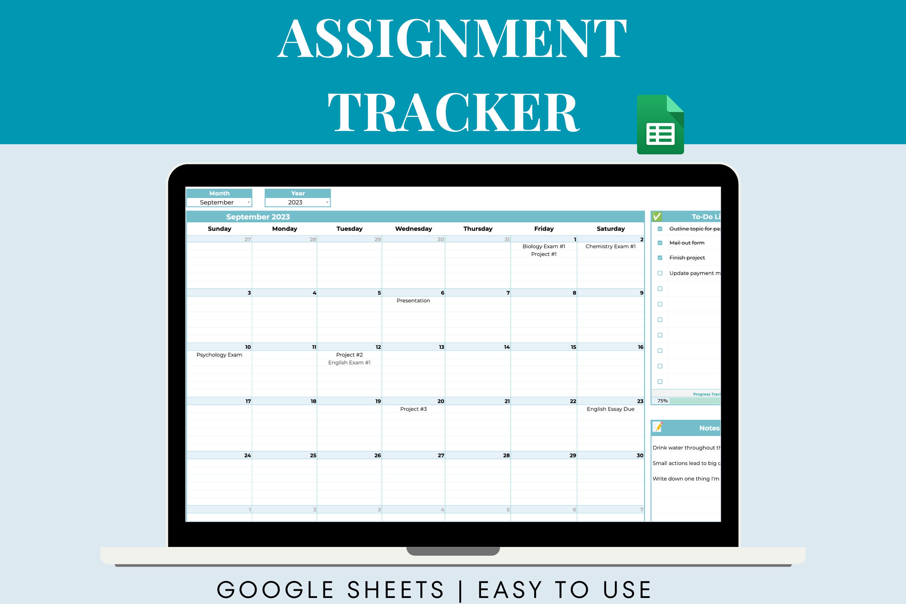 Assignment Tracker Spreadsheet, Deadline Tracker, Google Sheets ...