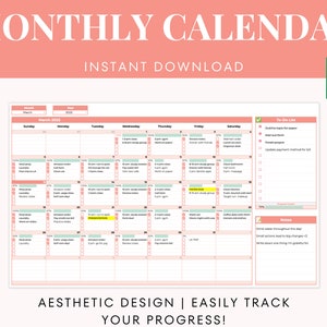 Editable Monthly Calendar: Google Sheets Task Planner (digital Download ...