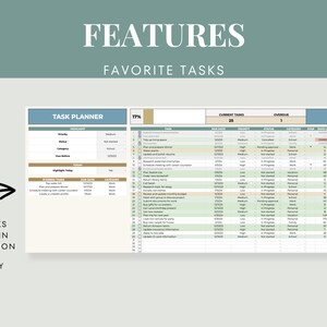 Task Planner Google Sheets | Digital Planner Template | Digital Smart ...