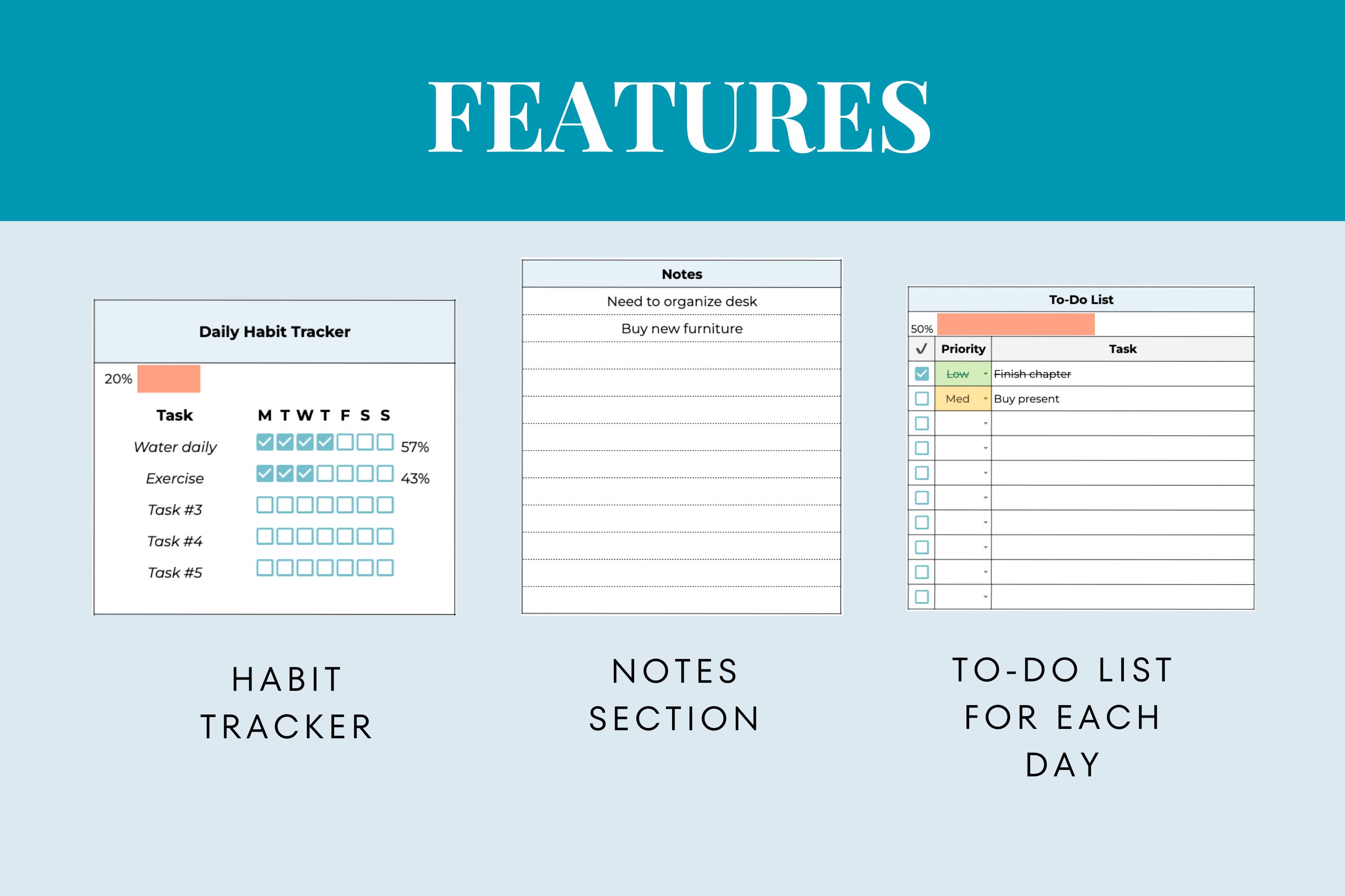 Digital Weekly Planner | Digital Planner | Google Sheets Template ...