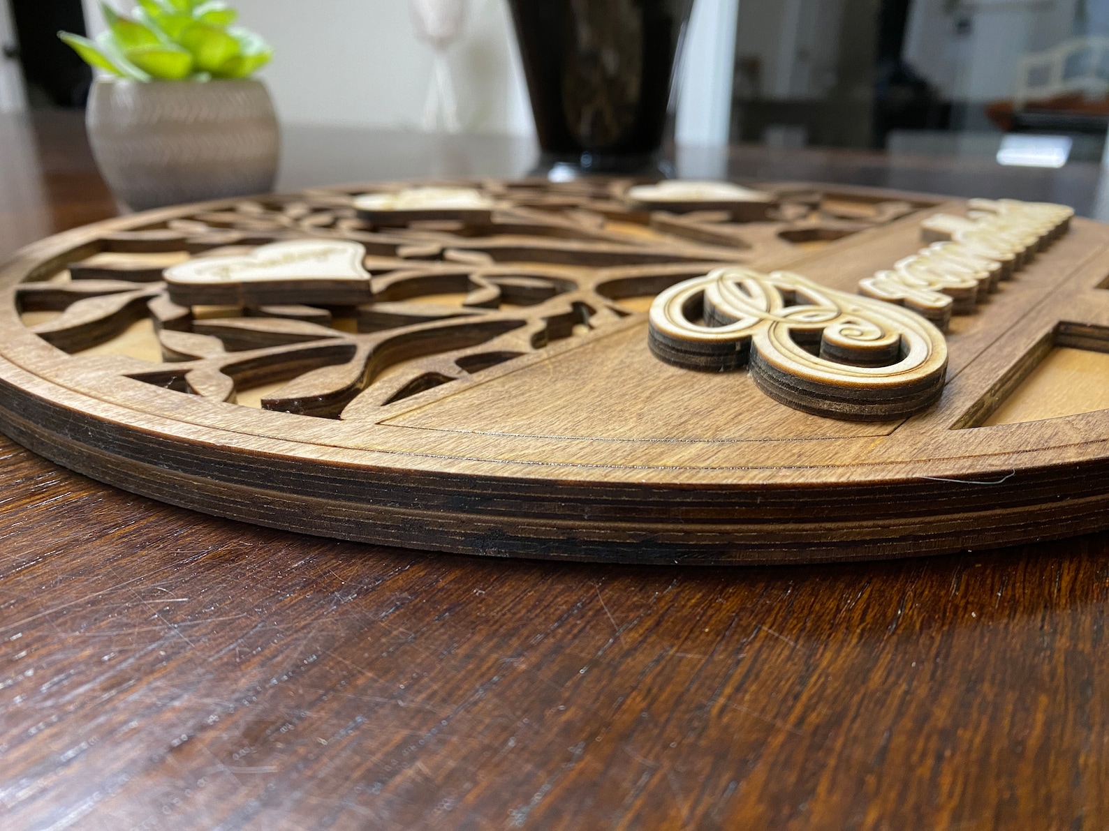 Custom Family Tree Round Wall Hanging Personalized Laser Cut - Etsy