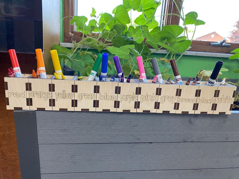 Crayon Organizer Bin Caddy Teaching Colors Color Words Sight - Etsy