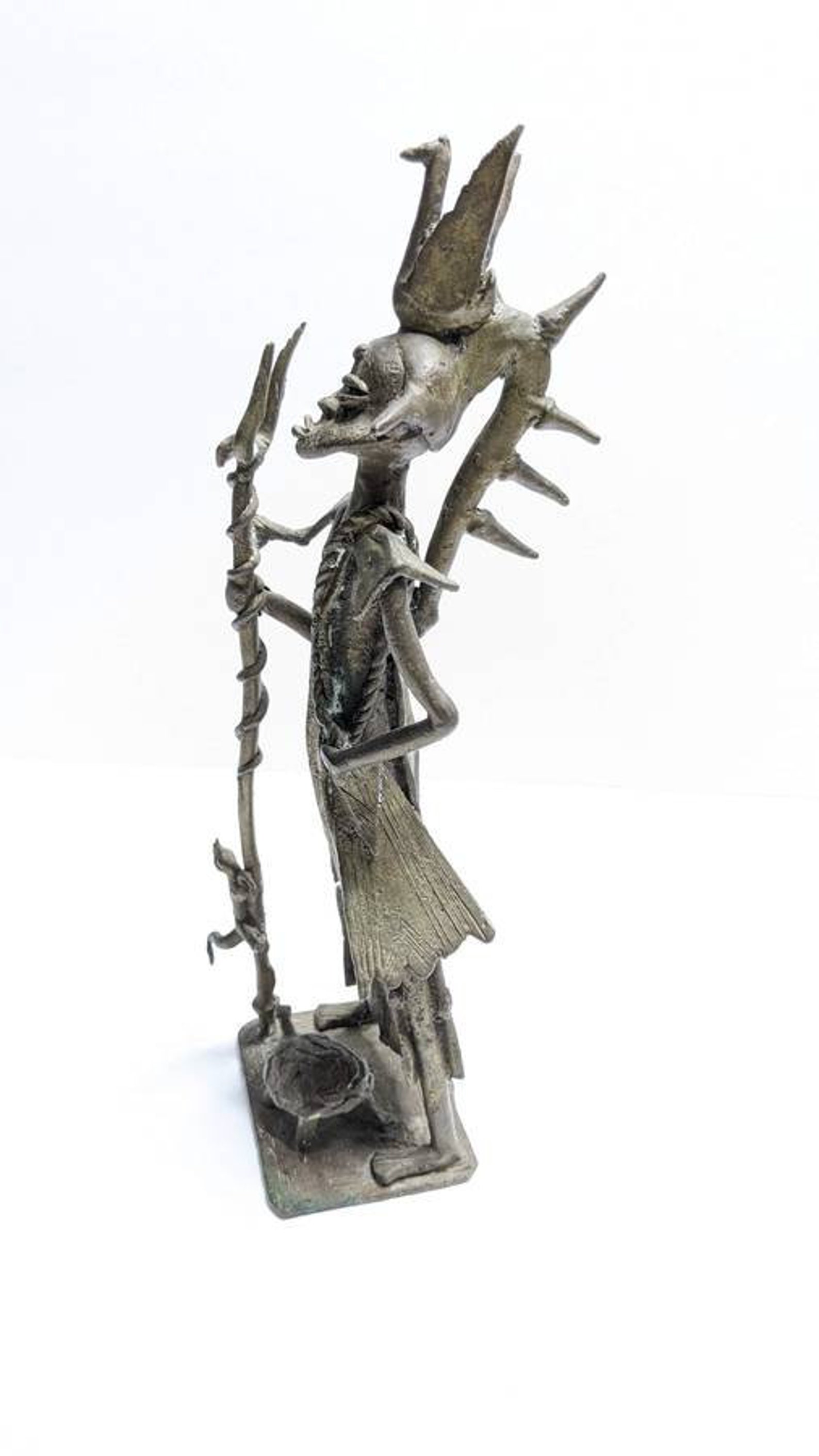 African Bronze Water Buffalo & Two Deity Statues – Burkina Faso, Tribal ...