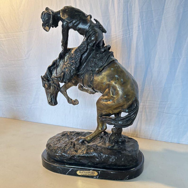 Frederic Remington Rattlesnake Bronze Sculpture: Western Art ...