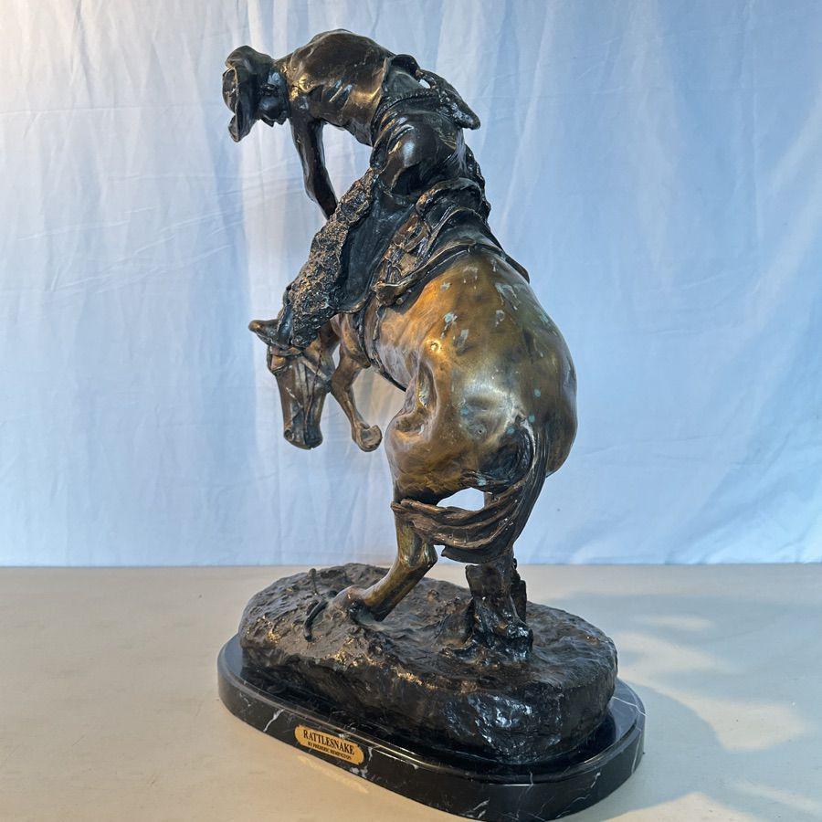 Frederic Remington Rattlesnake Bronze Sculpture: Western Art ...