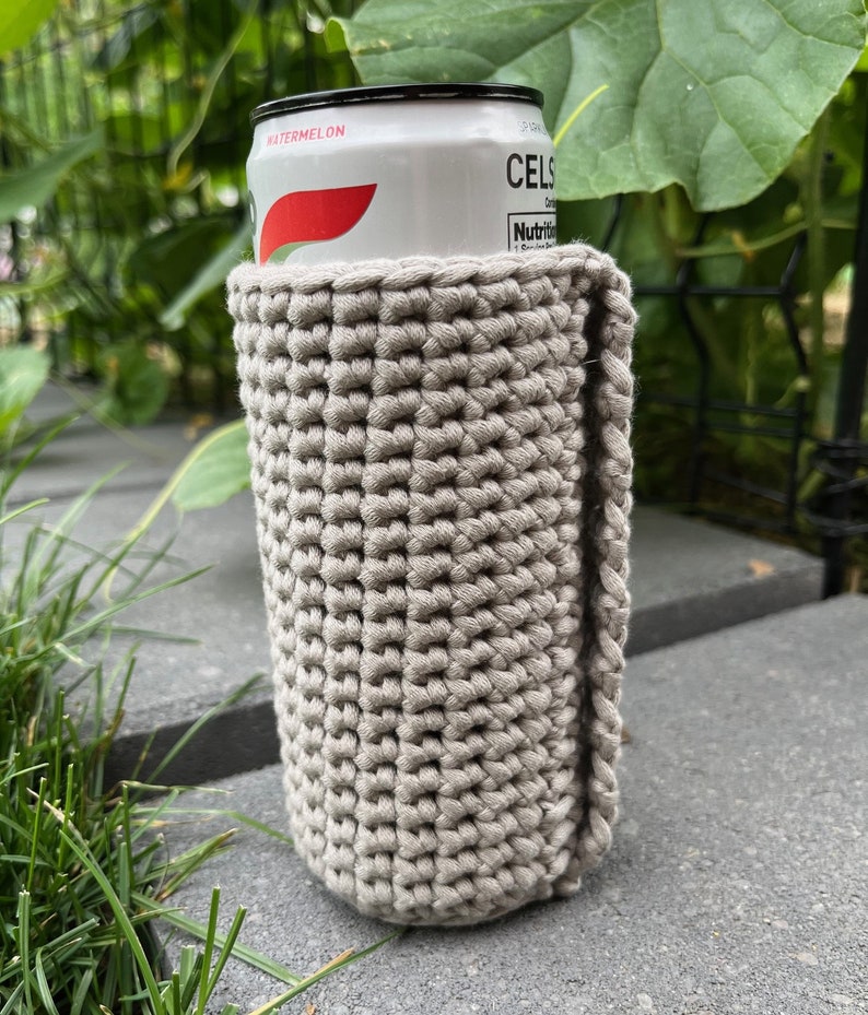 Crochet SLIM Cozy Can Holder With Handle - PATTERN - Cozy - Can Cover W ...
