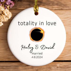 Personalized Solar Eclipse Wedding Ornament Gift for Couple Custom ...