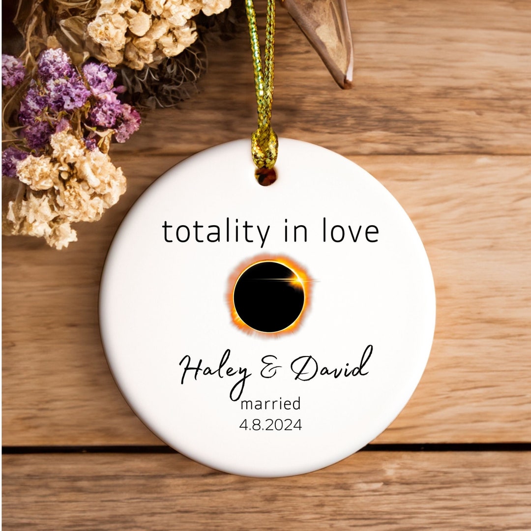 Personalized Solar Eclipse Wedding Ornament Gift for Couple Custom ...