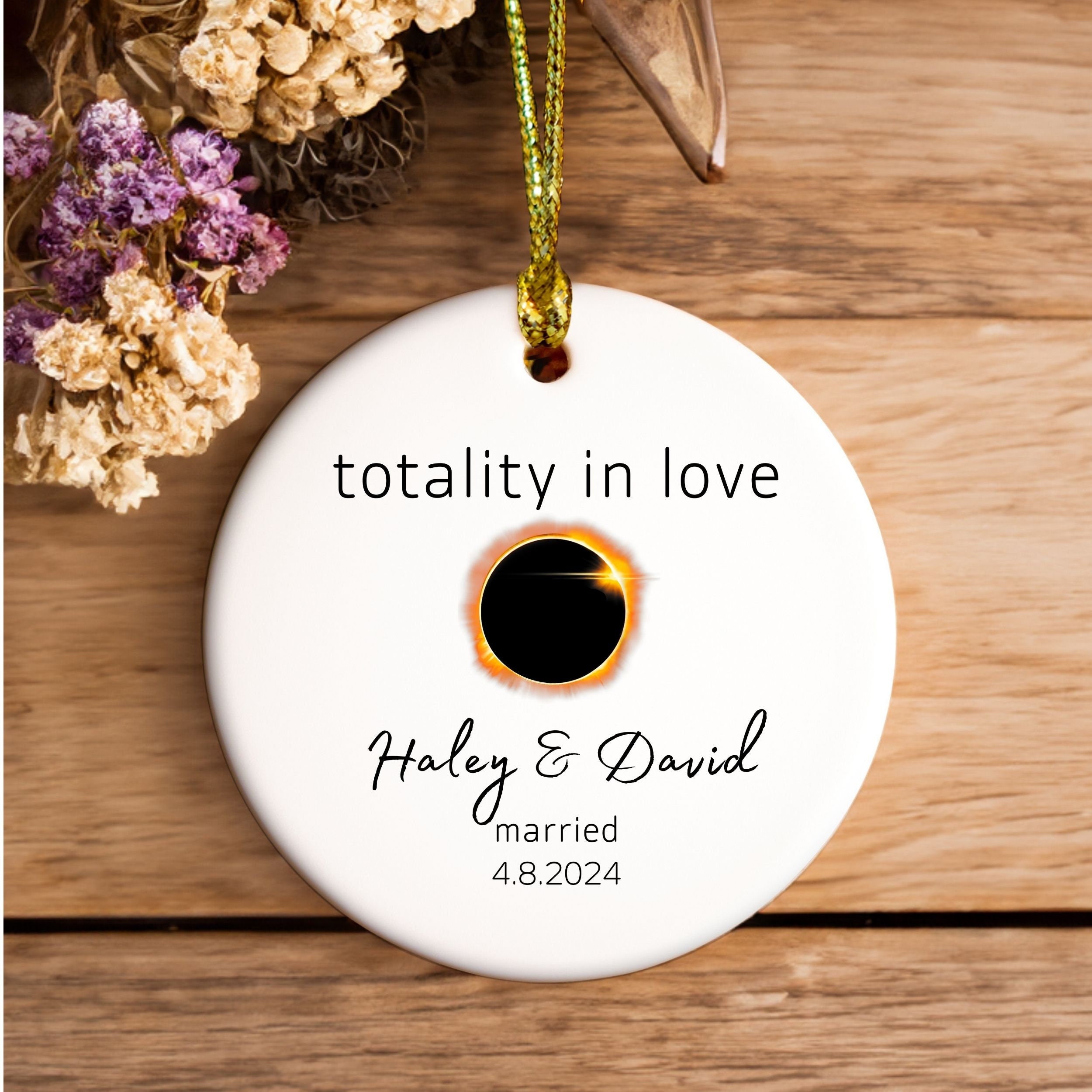 Personalized Solar Eclipse Wedding Ornament Gift for Couple Custom ...