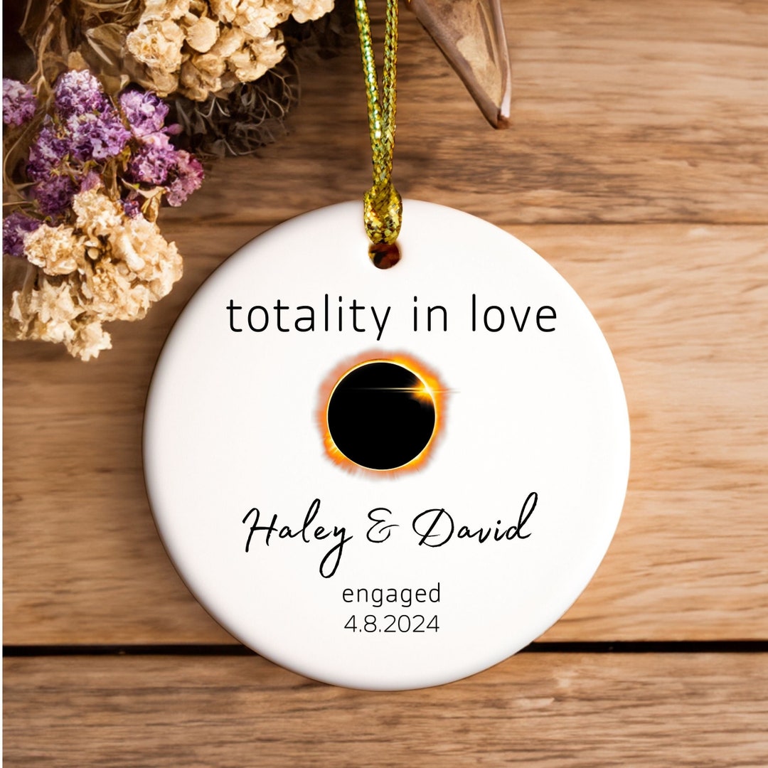 Personalized Solar Eclipse Engagement Gift Ornament for Couple | Custom ...