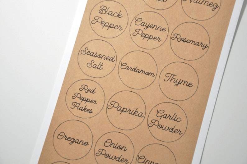 Rustic Circle Spice Labels - Etsy