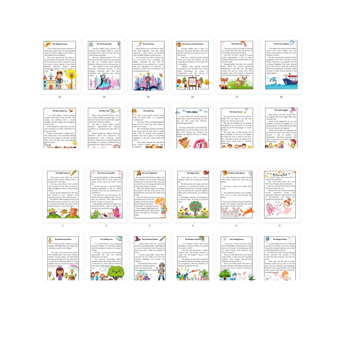 Printable Story - 25 Short Stories for Kids - Etsy